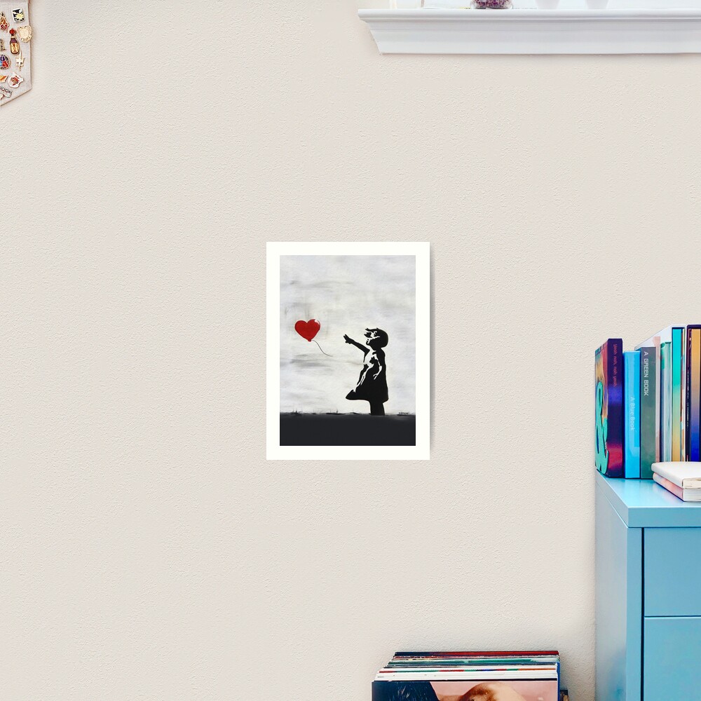 "Banksy Girl with heart balloon graffiti ORIGINAL WALL street art HD ...