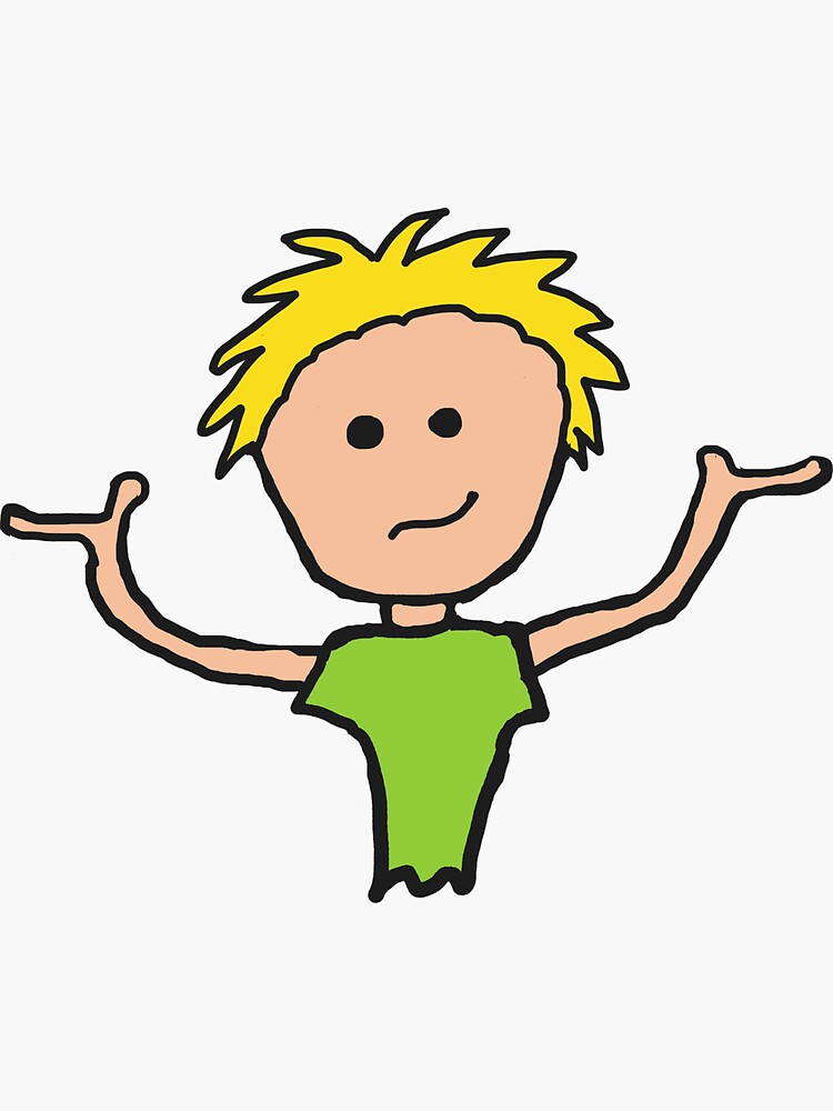 "Shruggie Shrug" Sticker for Sale by Mark-Ewbie | Redbubble