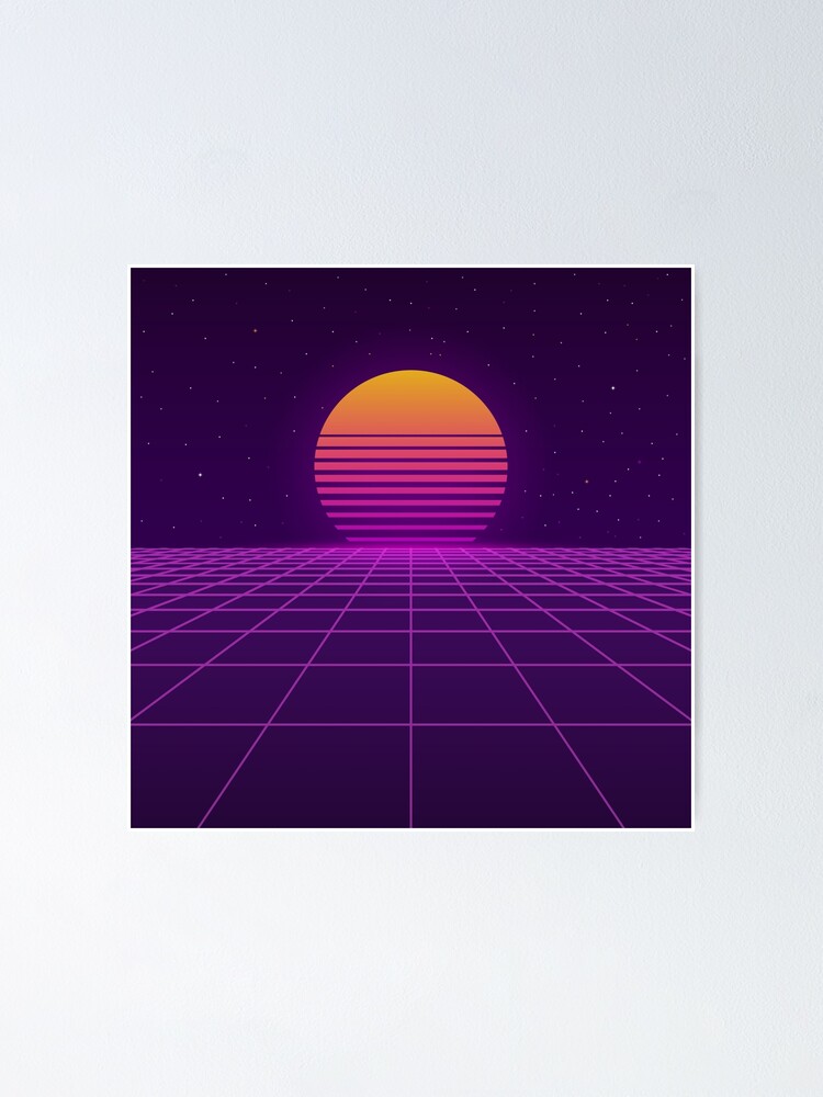 "Retro 80's Video Game Sunset" Poster for Sale by Mommylife | Redbubble