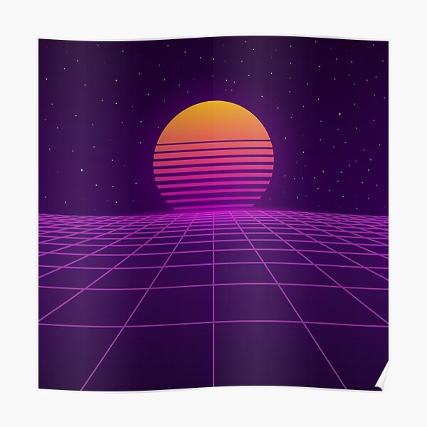 "Retro 80's Video Game Sunset" Poster for Sale by Mommylife | Redbubble