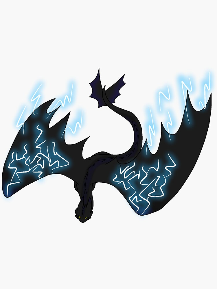 ""Lightning Child" Night Fury" Sticker for Sale by jubileepops | Redbubble