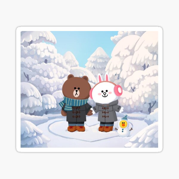 "Brown bear and cony bunny rabbit winter love" Sticker for Sale by ...