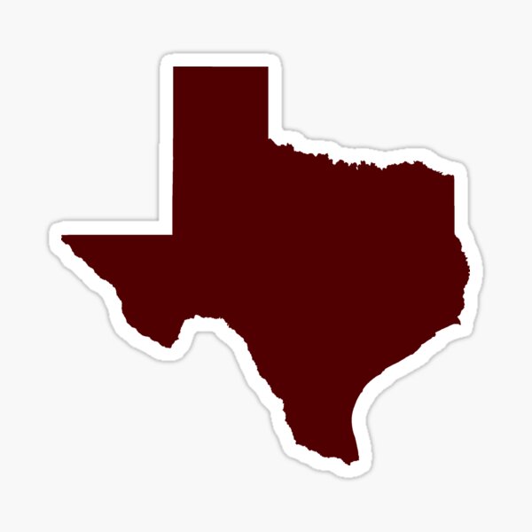 "Maroon Texas" Sticker for Sale by AdventureFinder | Redbubble
