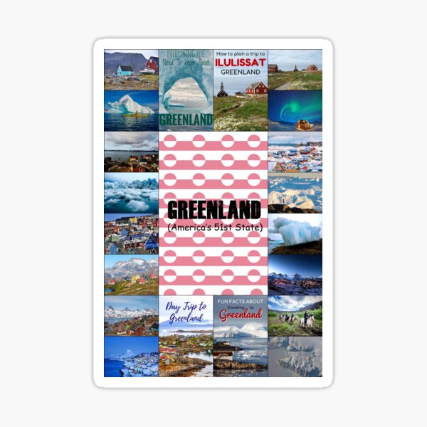 "Greenland" Sticker for Sale by Montage-Madness | Redbubble