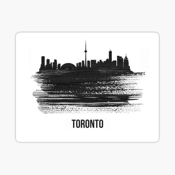 "Toronto Black City Skyline" Sticker for Sale by NAXART | Redbubble