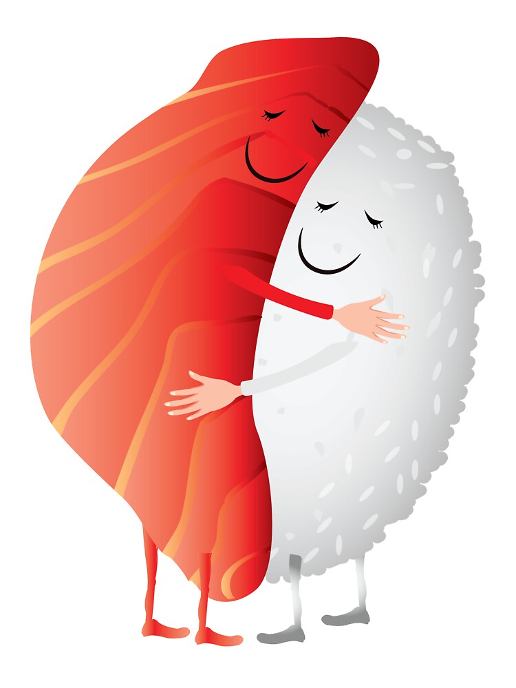 "Cute Sushi Hug Fish Hugging Rice product" Kids T-Shirt for Sale by ...