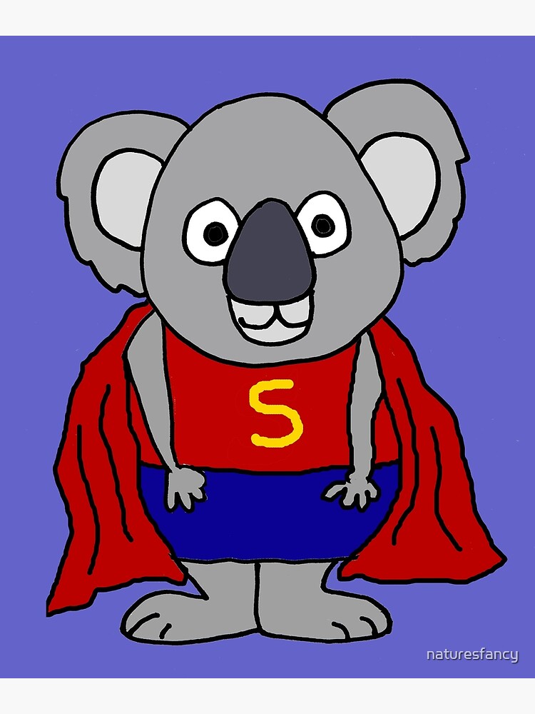 "Cute Koala Bear Superhero Cartoon" Poster by naturesfancy | Redbubble