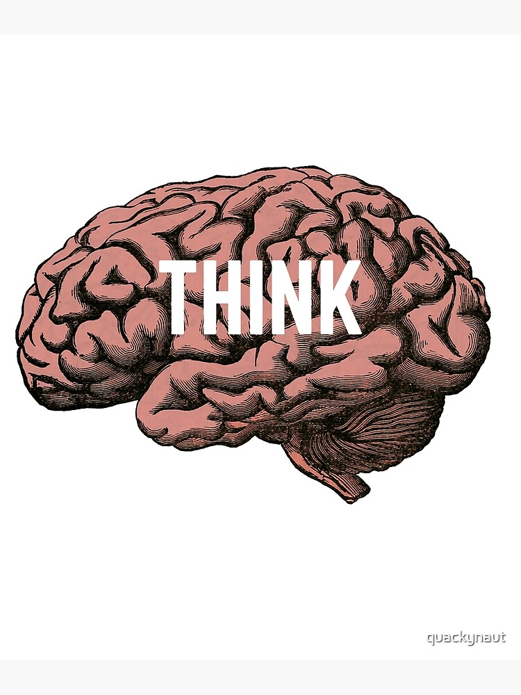 ""Think" Vintage Retro Brain Human Anatomy Sarcastic " Poster by ...