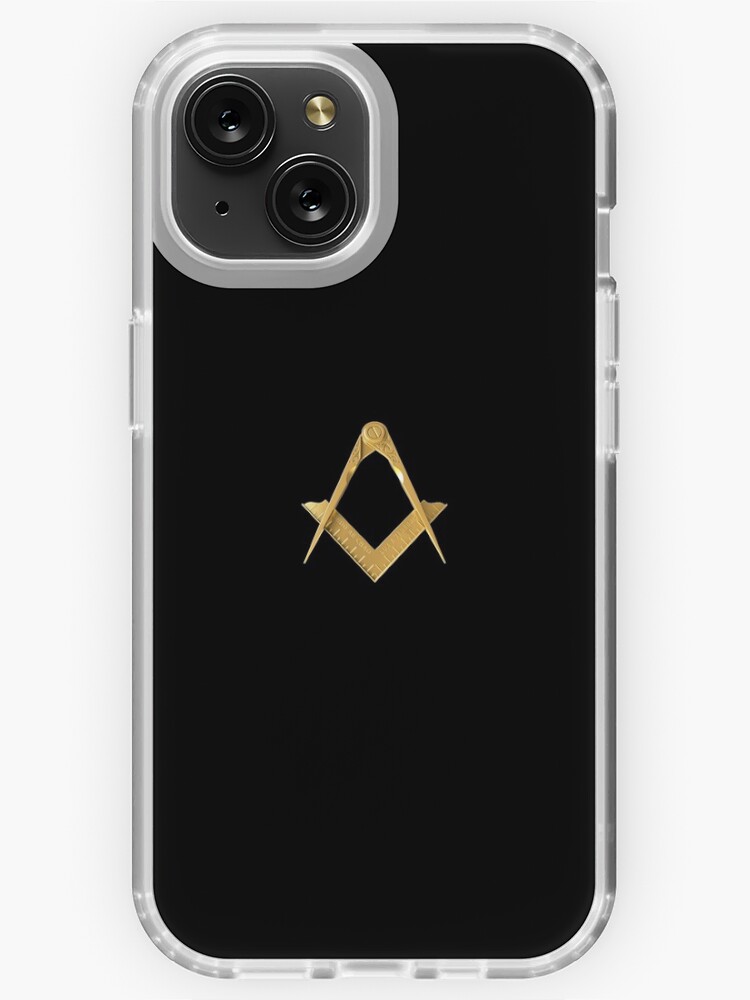 "Freemason Gold Square & Compass Black Background Masonic" iPhone Case ...