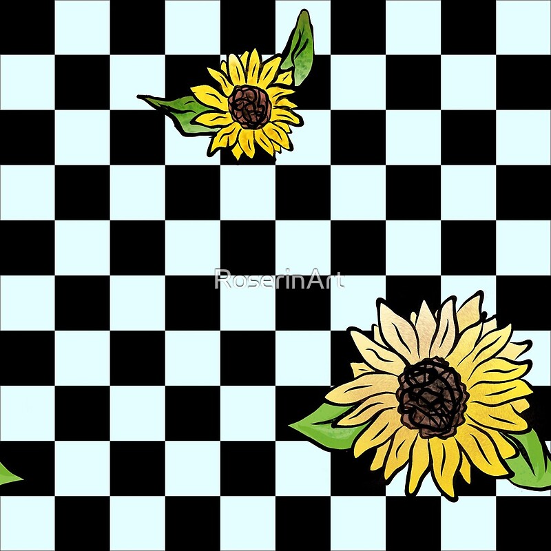 "Sunflower Checkerboard Pattern " by RoserinArt | Redbubble