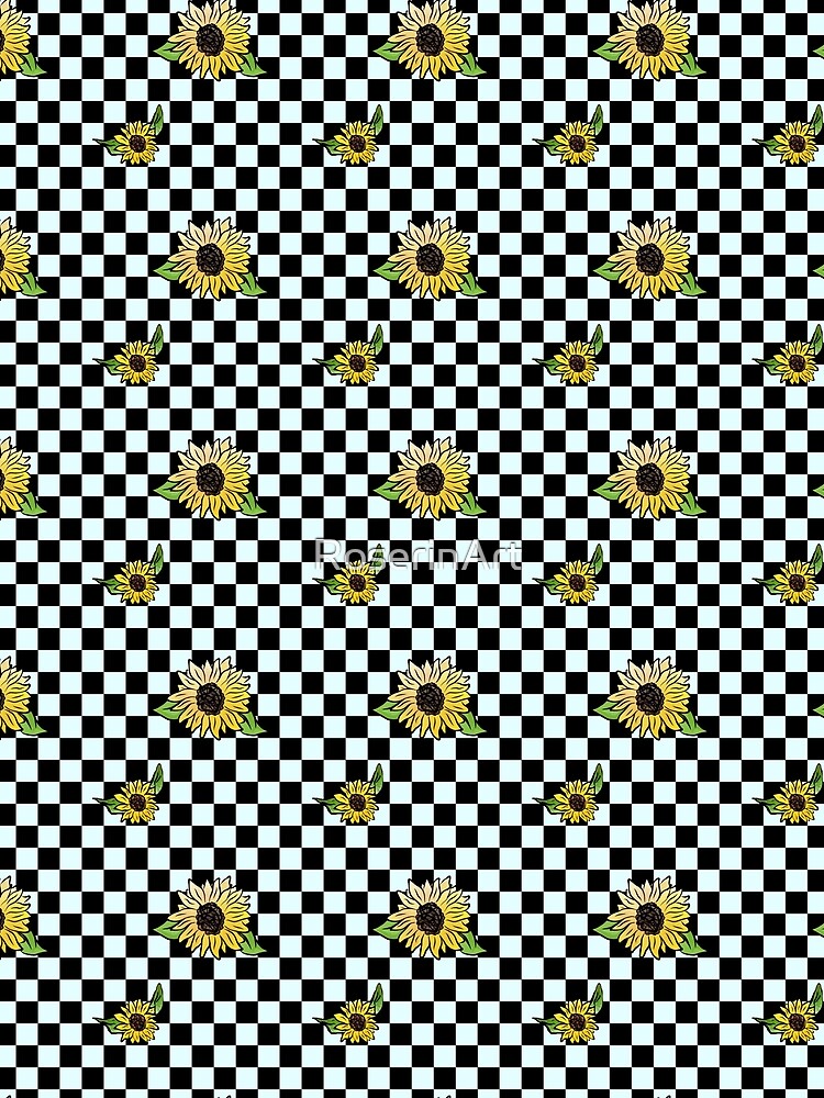"Sunflower Checkerboard Pattern " T-shirt for Sale by RoserinArt ...