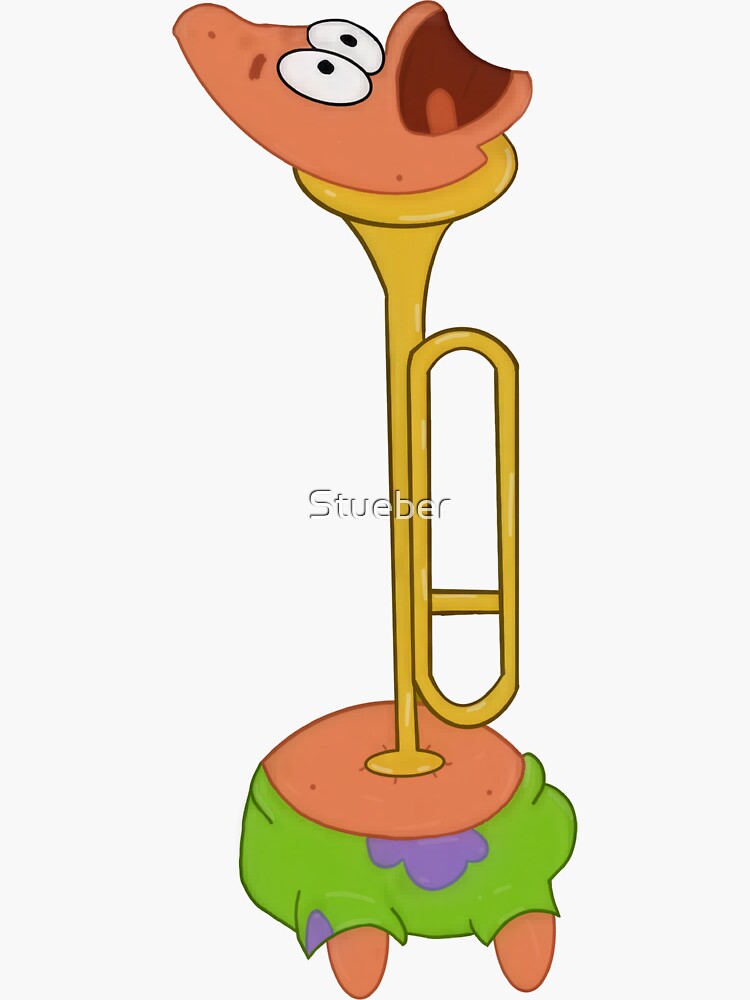 "Patrick Star Trombone" Sticker by Stueber | Redbubble