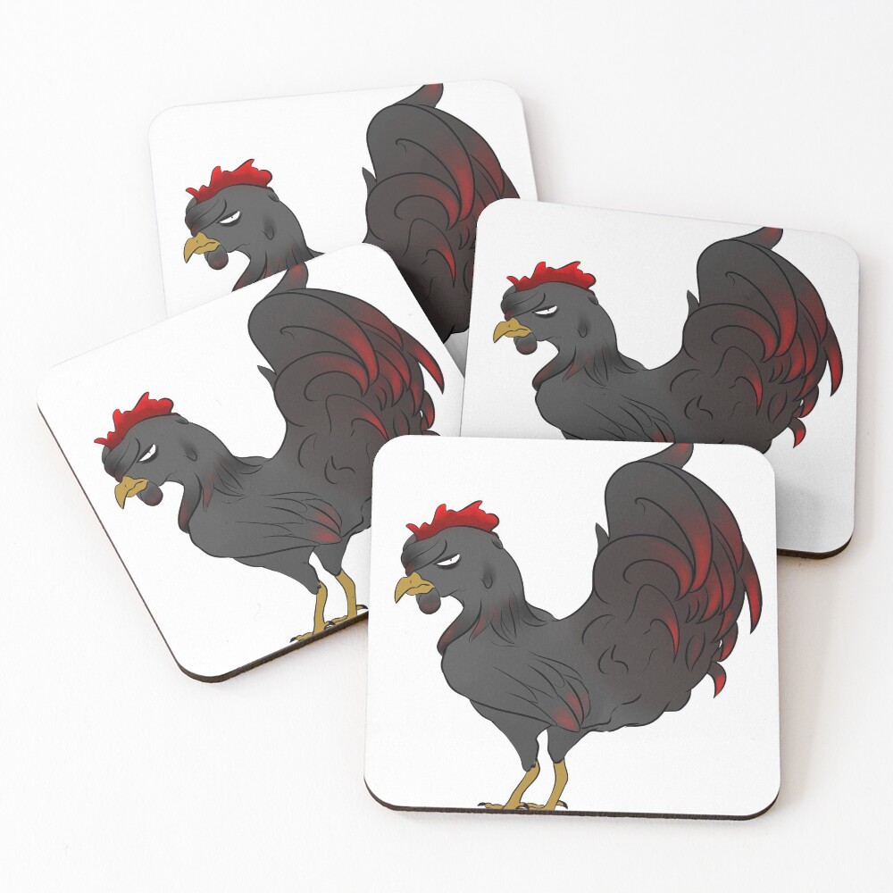 "Emo Chicken" Coasters (Set of 4) for Sale by Saammuu | Redbubble