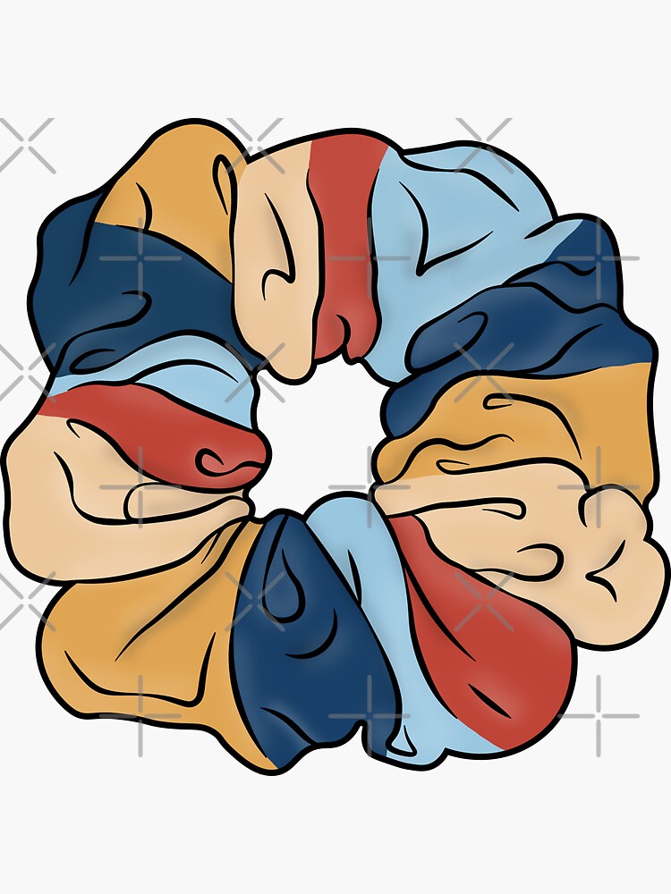 "Teal/Orange/Red Scrunchie" Sticker for Sale by mynameisliana | Redbubble