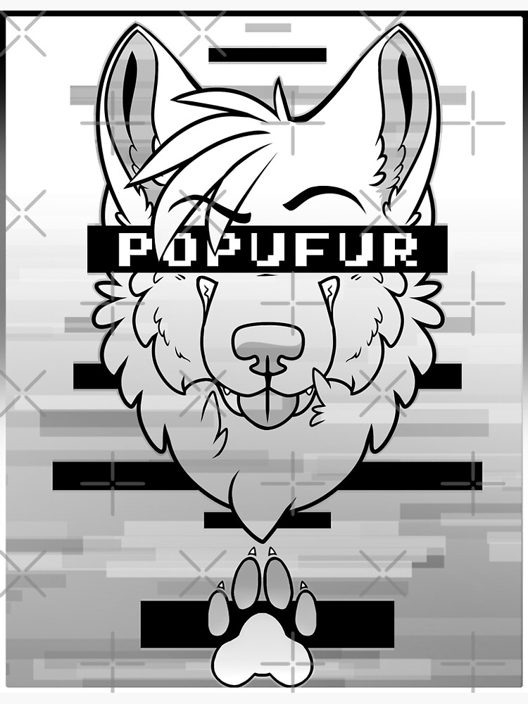 "POPUFUR -grey-" Poster for Sale by 8Bit-Paws | Redbubble