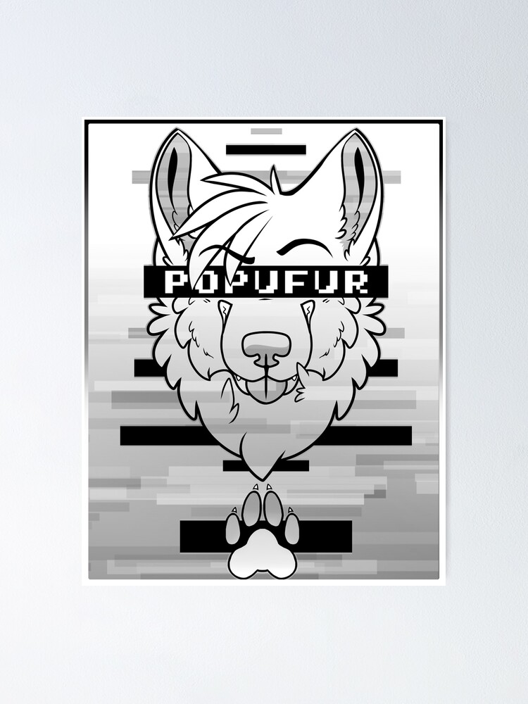 "POPUFUR -grey-" Poster for Sale by 8Bit-Paws | Redbubble