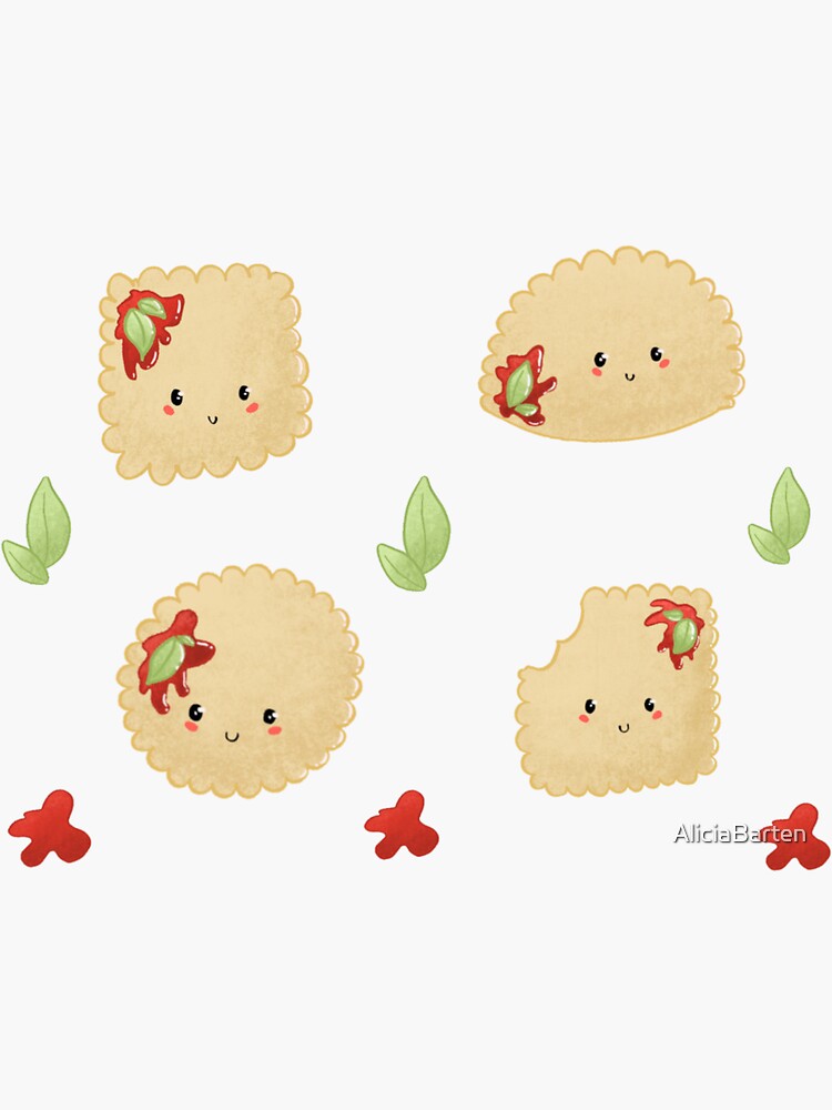 "Ravioli cute pasta pattern" Sticker for Sale by AliciaBarten | Redbubble