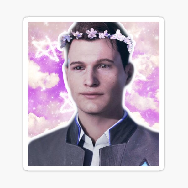 "Flowerboy Connor DBH Videogame " Sticker by Kittyxkato | Redbubble