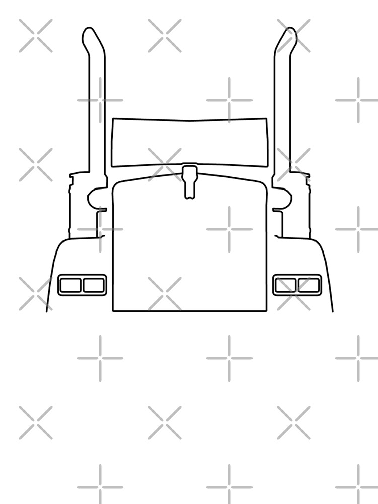 "Kenworth big rig truck outline graphic (black)" Graphic T-Shirt Dress ...
