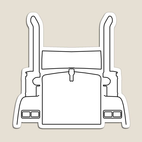 "Kenworth big rig truck outline graphic (black)" Magnet by ...