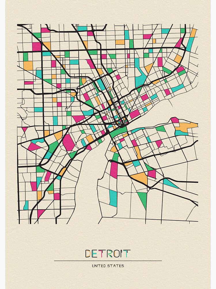 "Detroit, Iowa Street Map" Sticker for Sale by geekmywall | Redbubble