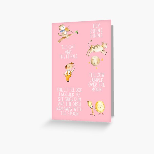 Tarjetas de felicitación «Canción infantil rosa bebé - Hey Diddle ...