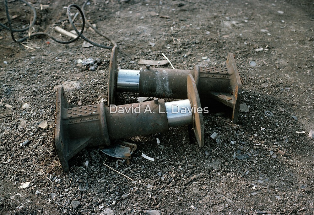 "Railway buffers in scrapyard, UK, 1970s" by David A. L. Davies | Redbubble