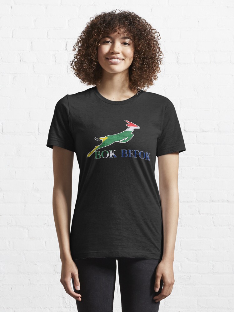 "Bok Befok South African Rugby T Shirt and Merch" Essential T-Shirt for ...
