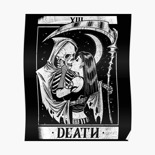"Blackcraft Vintage Death the Grim Reaper Kiss Tarot Card" Poster for ...