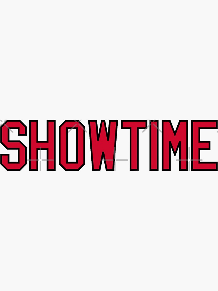"showtime" Sticker for Sale by cartershart | Redbubble