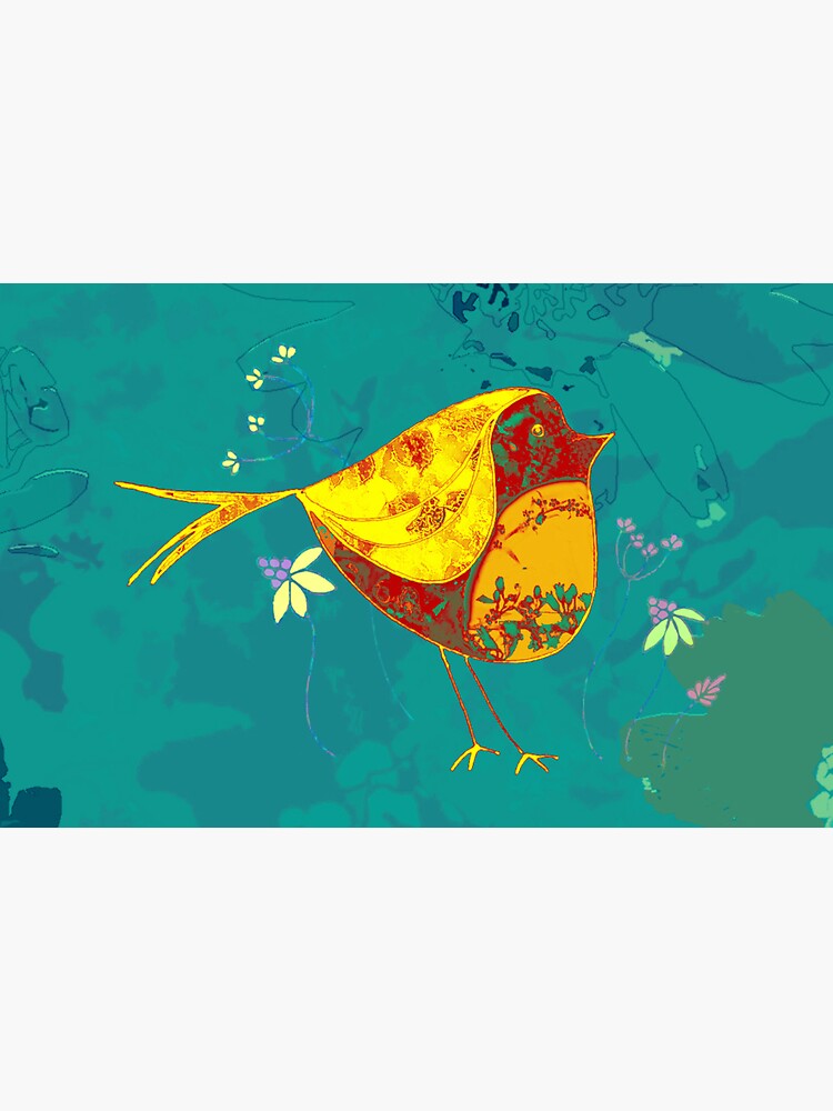 "Little Yellow Bird drawing" Sticker for Sale by rubyflamingo | Redbubble