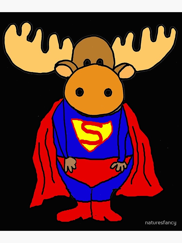 "Cute Moose Superhero Cartoon" Poster by naturesfancy | Redbubble