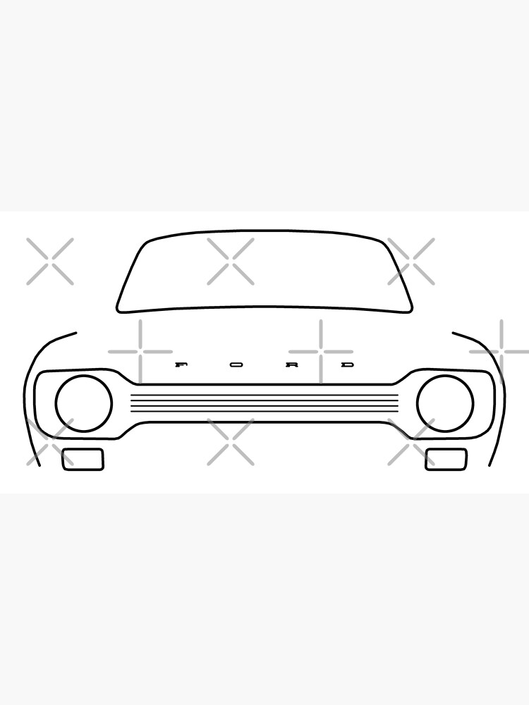 "Ford Escort Mk1 classic car outline graphic (black)" Art Print by ...