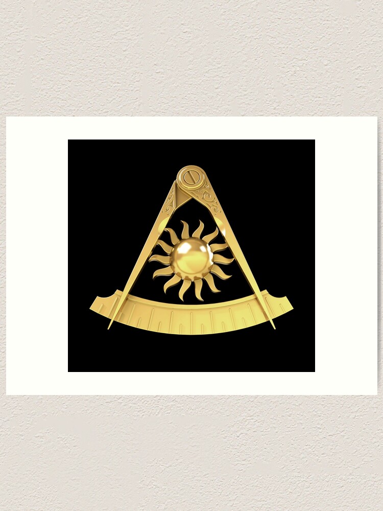 "Freemason Gold Compass & Quadrant Black Background Masonic Past Master ...