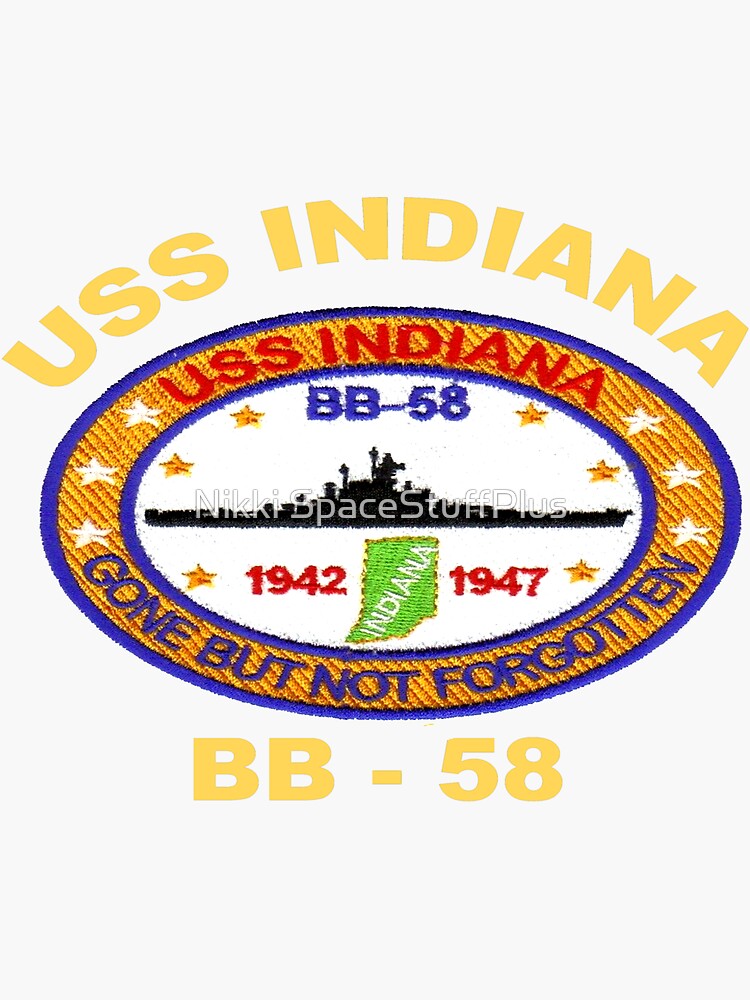 "USS Indiana (BB-58) Crest for Dark Colors" Sticker for Sale by ...