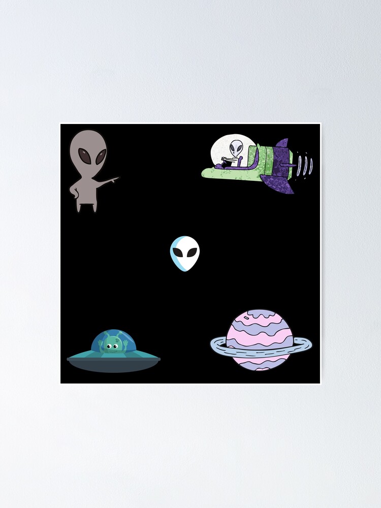 "Five Aliens" Poster for Sale by Designs24U | Redbubble