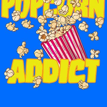 "Popcorn Addict" Sticker for Sale by TheCrazyBear | Redbubble