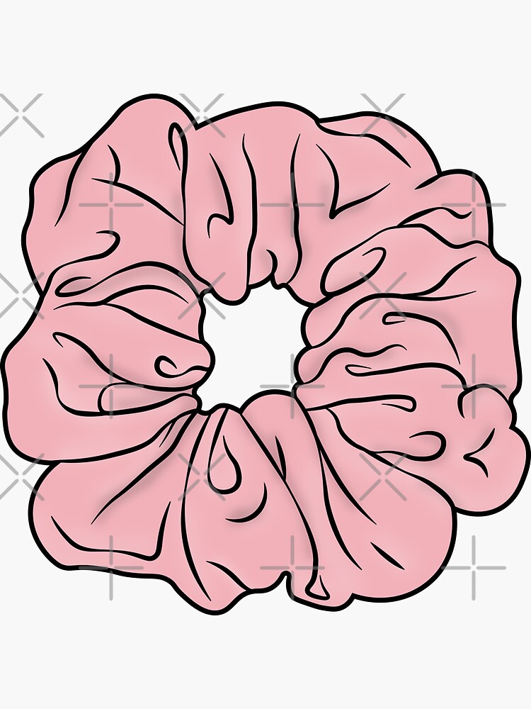 "Light Pink Hair Scrunchie" Sticker for Sale by mynameisliana | Redbubble