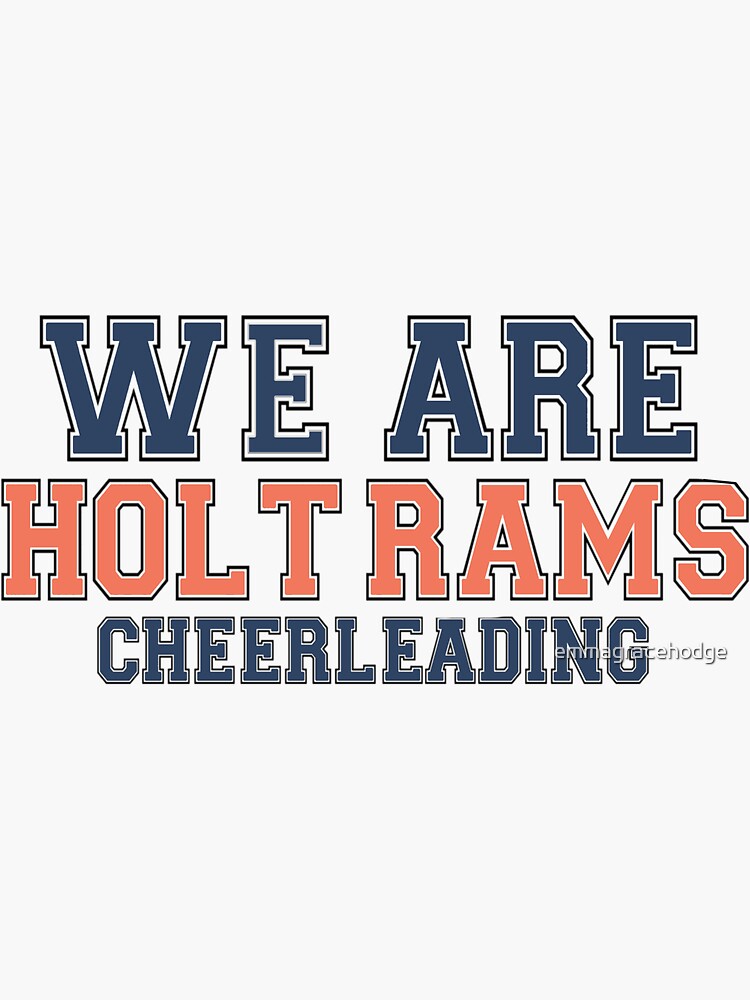 "we are holt rams cheer (navy and coral)" Sticker for Sale by ...
