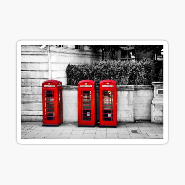"London Phone Booths" Sticker by TBphotography9 | Redbubble