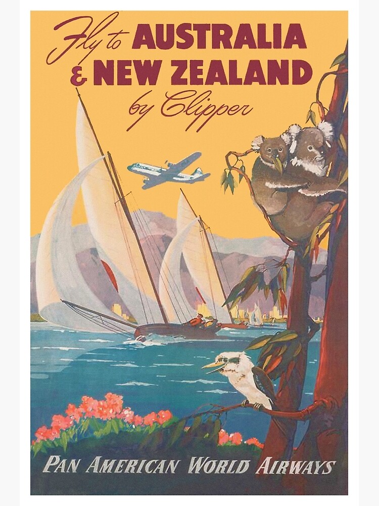 "Australia and New Zealand Vintage Travel Poster" Poster for Sale by ...