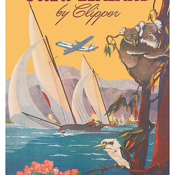 "Australia and New Zealand Vintage Travel Poster" Poster for Sale by ...
