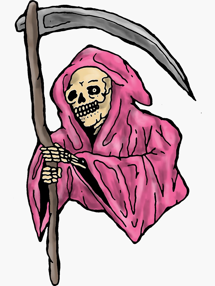 "Pink Reaper" Sticker for Sale by goatgraff | Redbubble