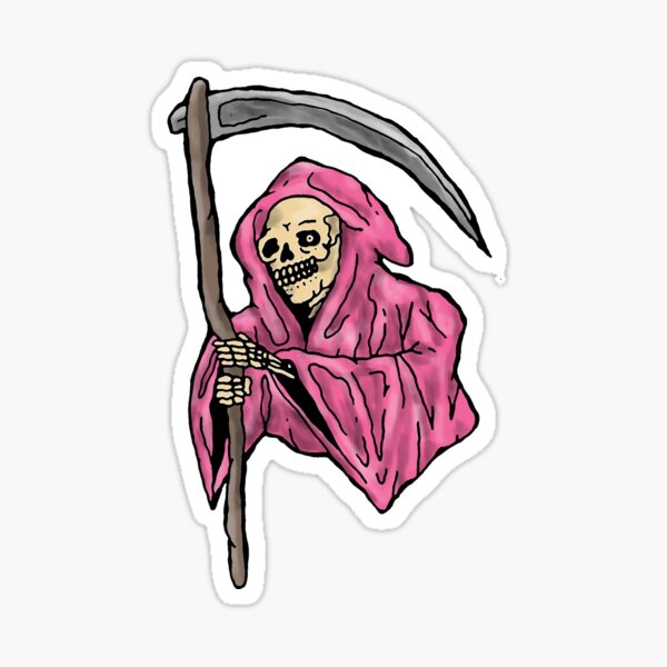 "Pink Reaper" Sticker for Sale by goatgraff | Redbubble