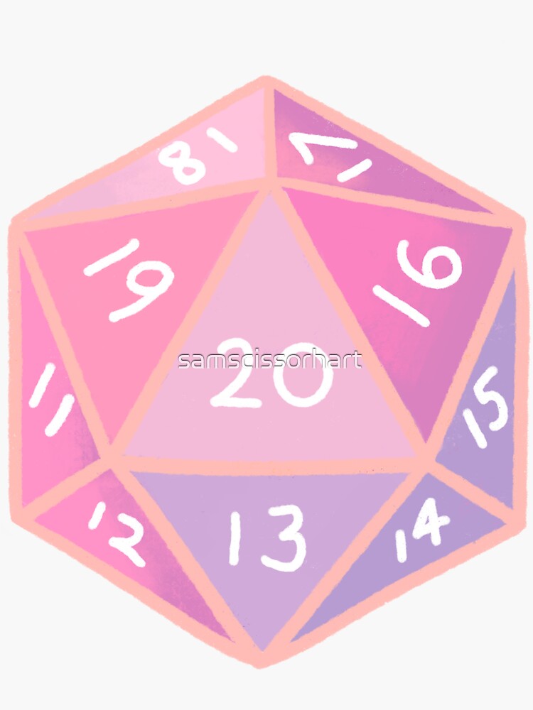 "d20" Sticker for Sale by samscissorhart | Redbubble