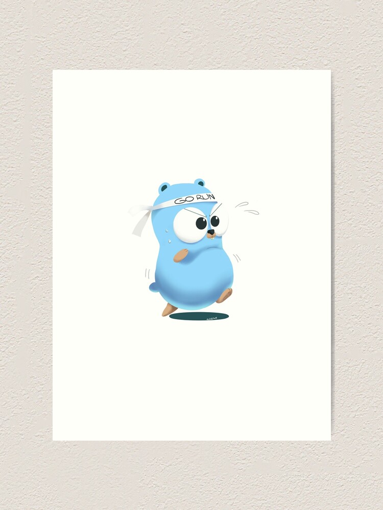 "Golang Gopher Go Run" Art Print for Sale by clgtart | Redbubble