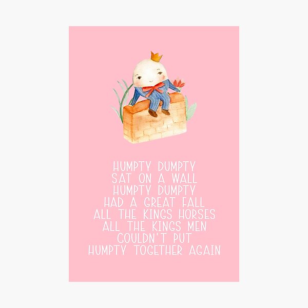 Lámina fotográfica «Canción de cuna rosa bebé - Humpty Dumpty» de ...