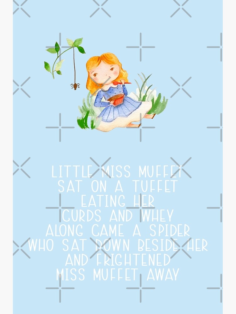 "Baby Blue Nursery Rhyme - Little Miss Muffet" Art Print by Amanda ...