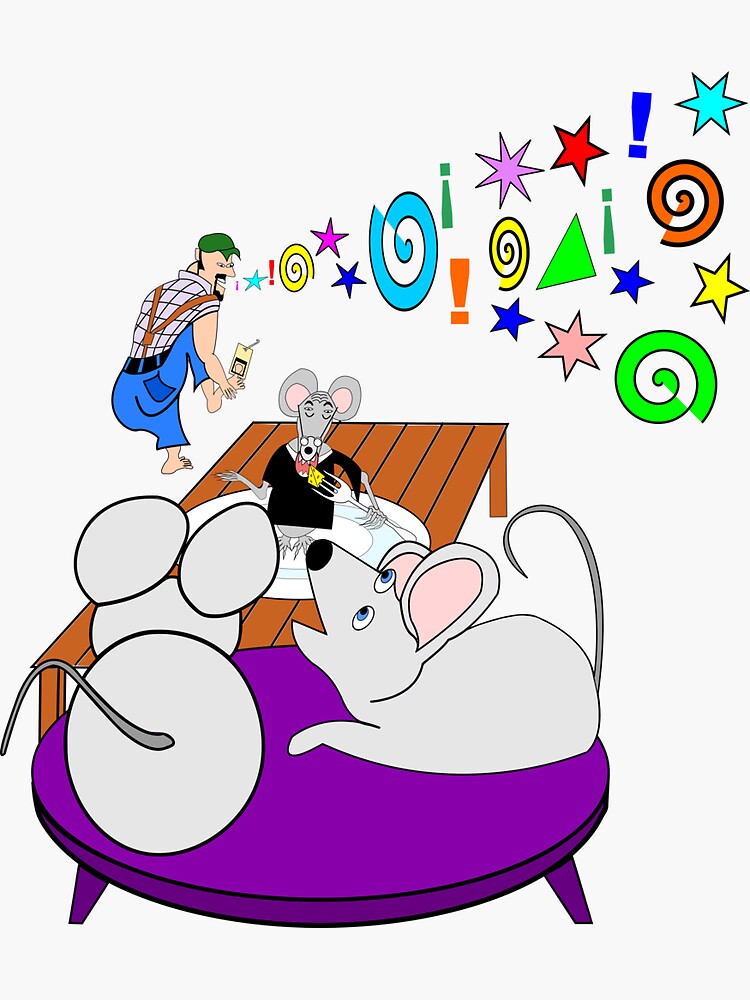 "Professor Rat - on black" Sticker by BeastieYarns | Redbubble