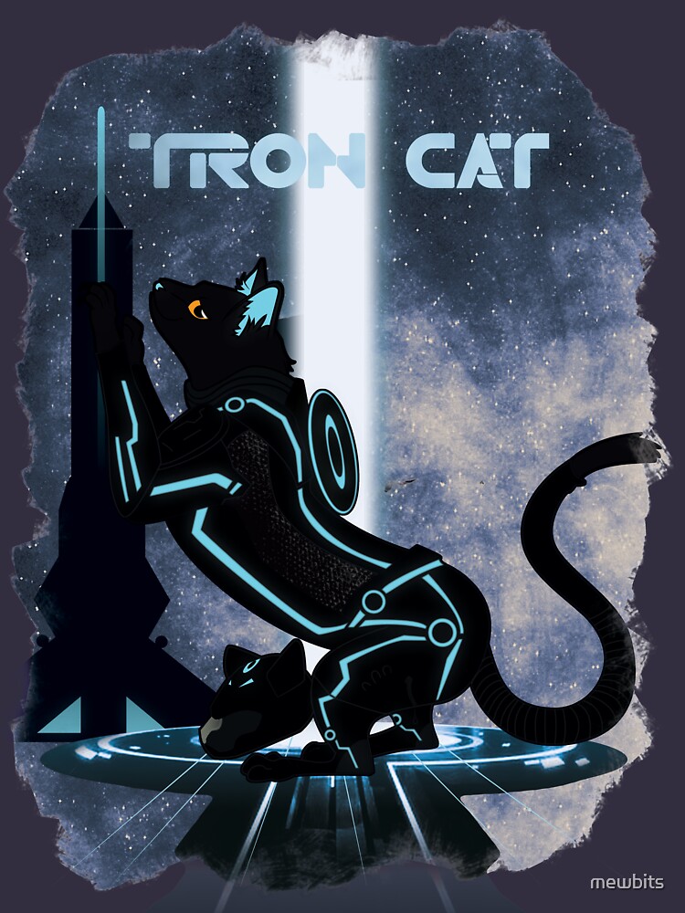 "Tron Cat" T-shirt for Sale by mewbits | Redbubble | tron cat t-shirts ...